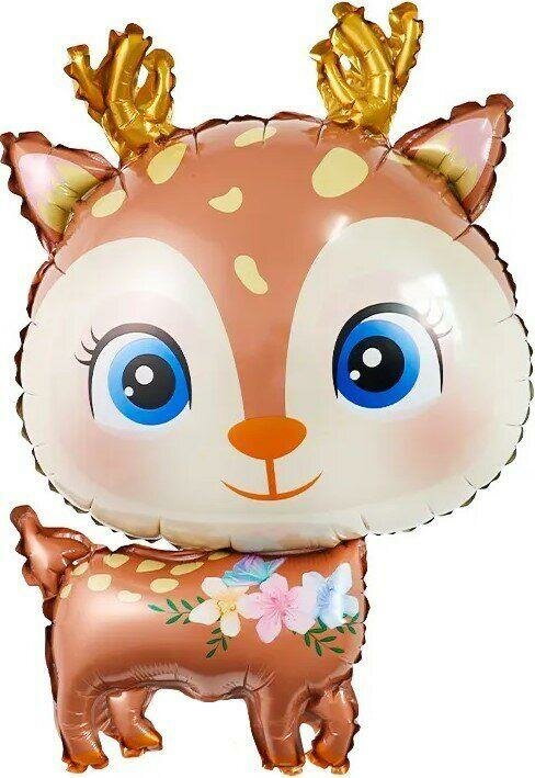 Шар (30'/76 см) Фигура, Олененок, Коричневый, 1 шт.