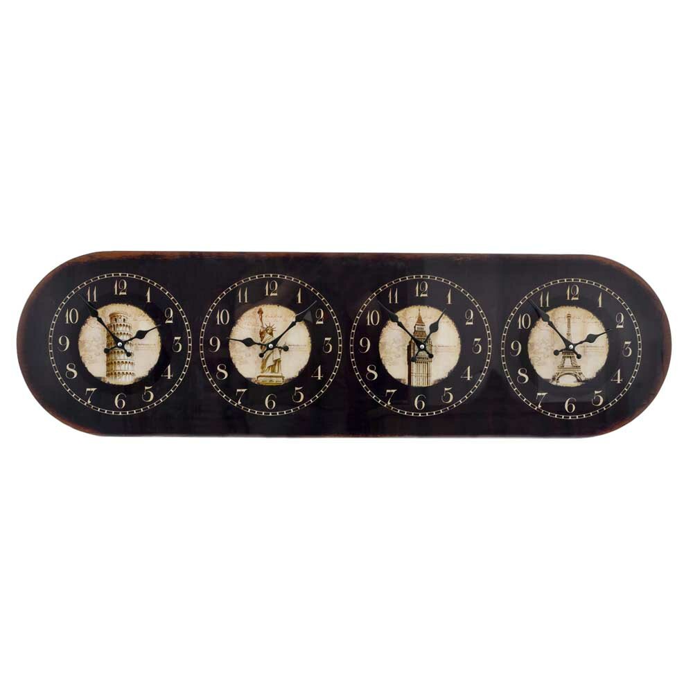Часы настенные с мировым временем Lefard 34*120 см, 51461