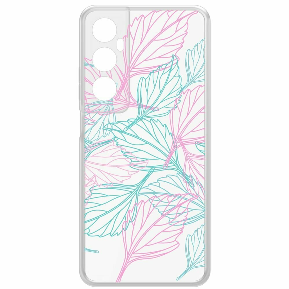 Чехол-накладка Krutoff Clear Case Листья паттерн для Realme C65