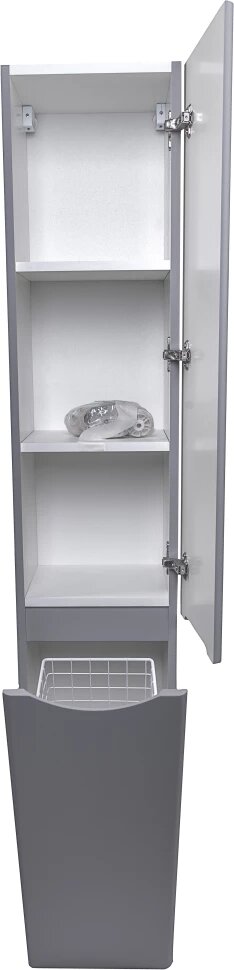 Пенал Style Line Бергамо СС-00002330 напольный R, с бельевой корзиной, серый матовый