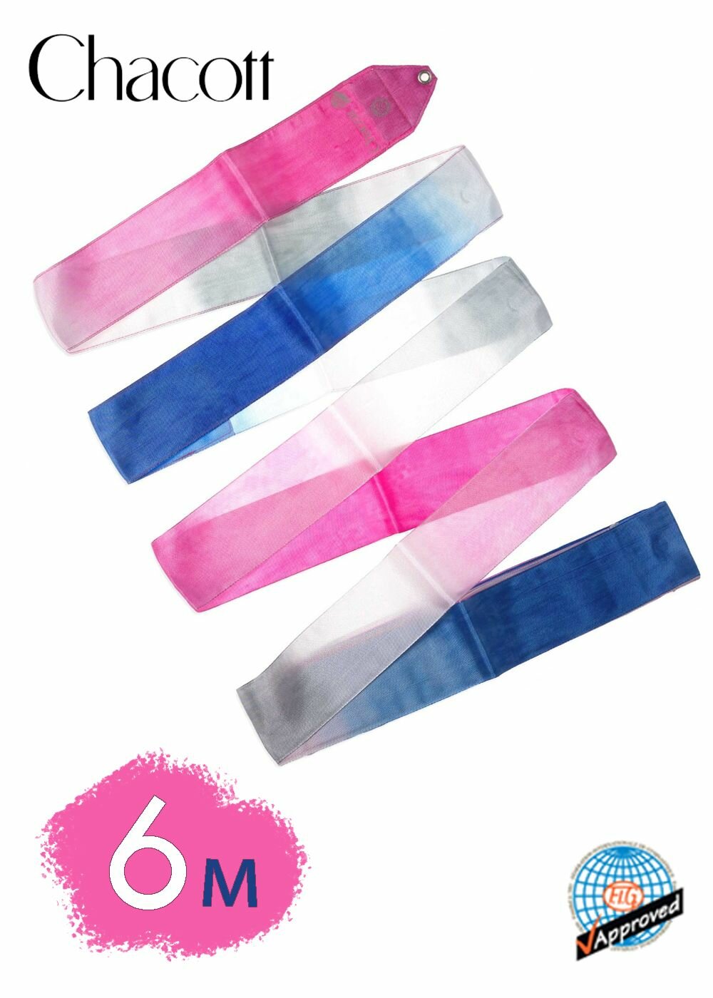 Лента CHACOTT Gradation цветная 6м. 724 (Розовый-Белый-Синий) FIG