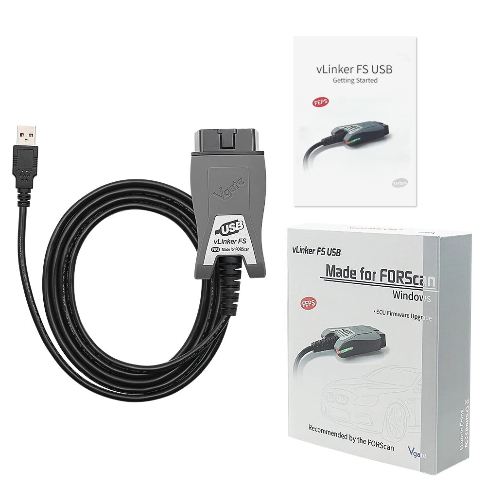 Профессиональный автомобильный сканер OBD2 Vgate Vlinker FS ELM327 USB FORScan OBD2 автомобильные диагностические инструменты MS/HS CAN для M-azda для Ford