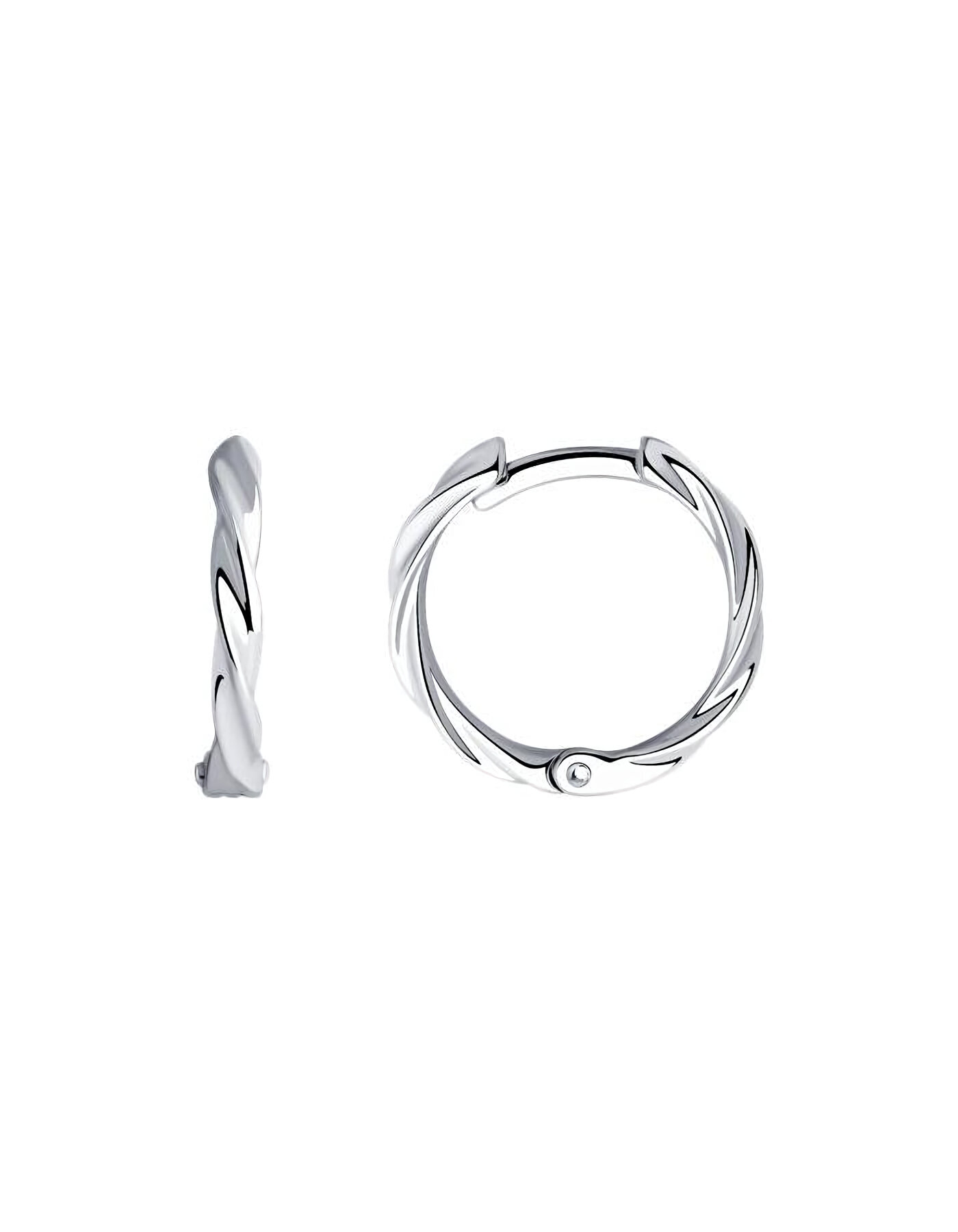 Серьги конго, серебро, 925 проба, родирование