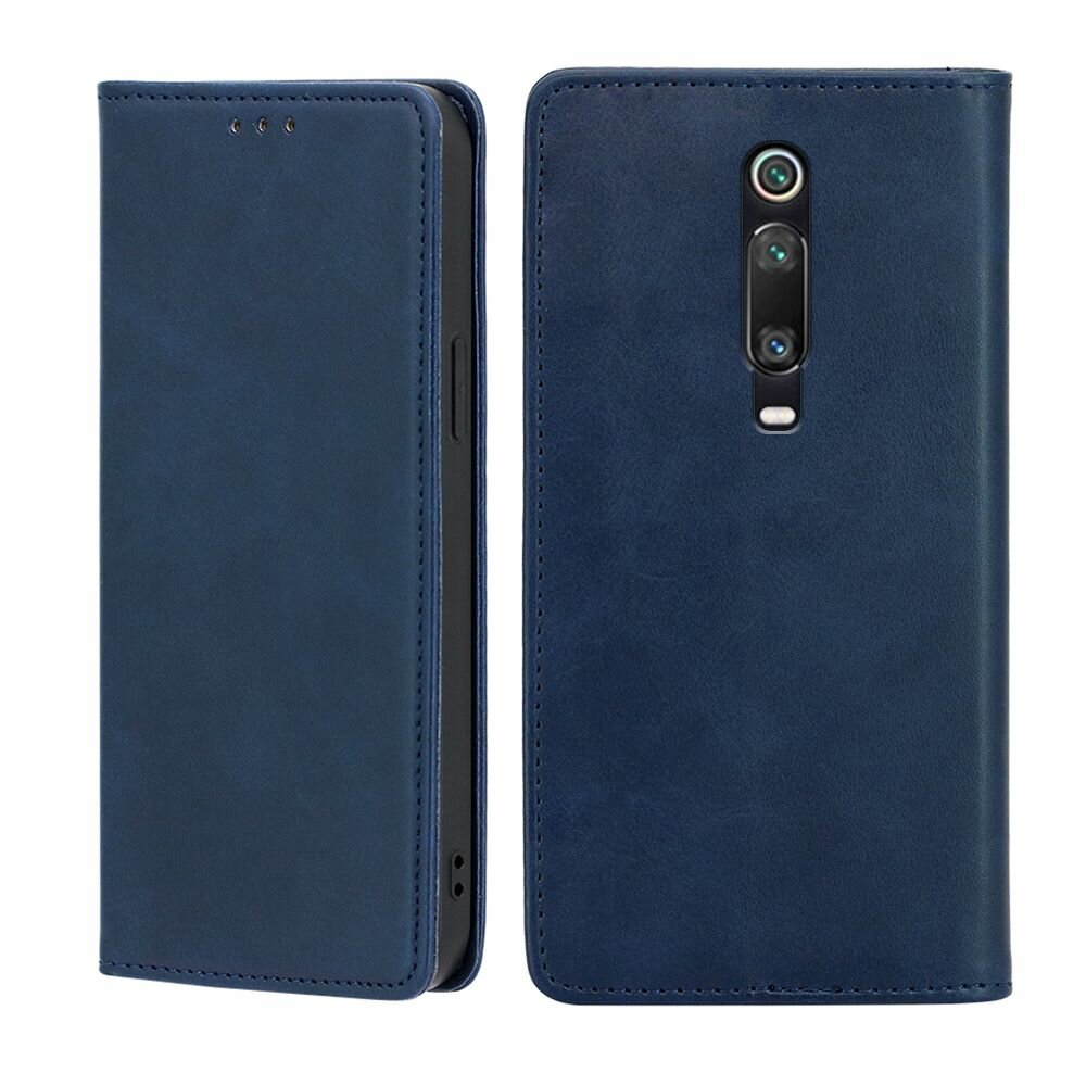 Чехол-книжка MyPads для Xiaomi Redmi K20/K20 Pro/Xiaomi Mi 9T/9T Pro / Сяоми Редми K20, Телячья кожа, закрывающаяся на магнит, синий
