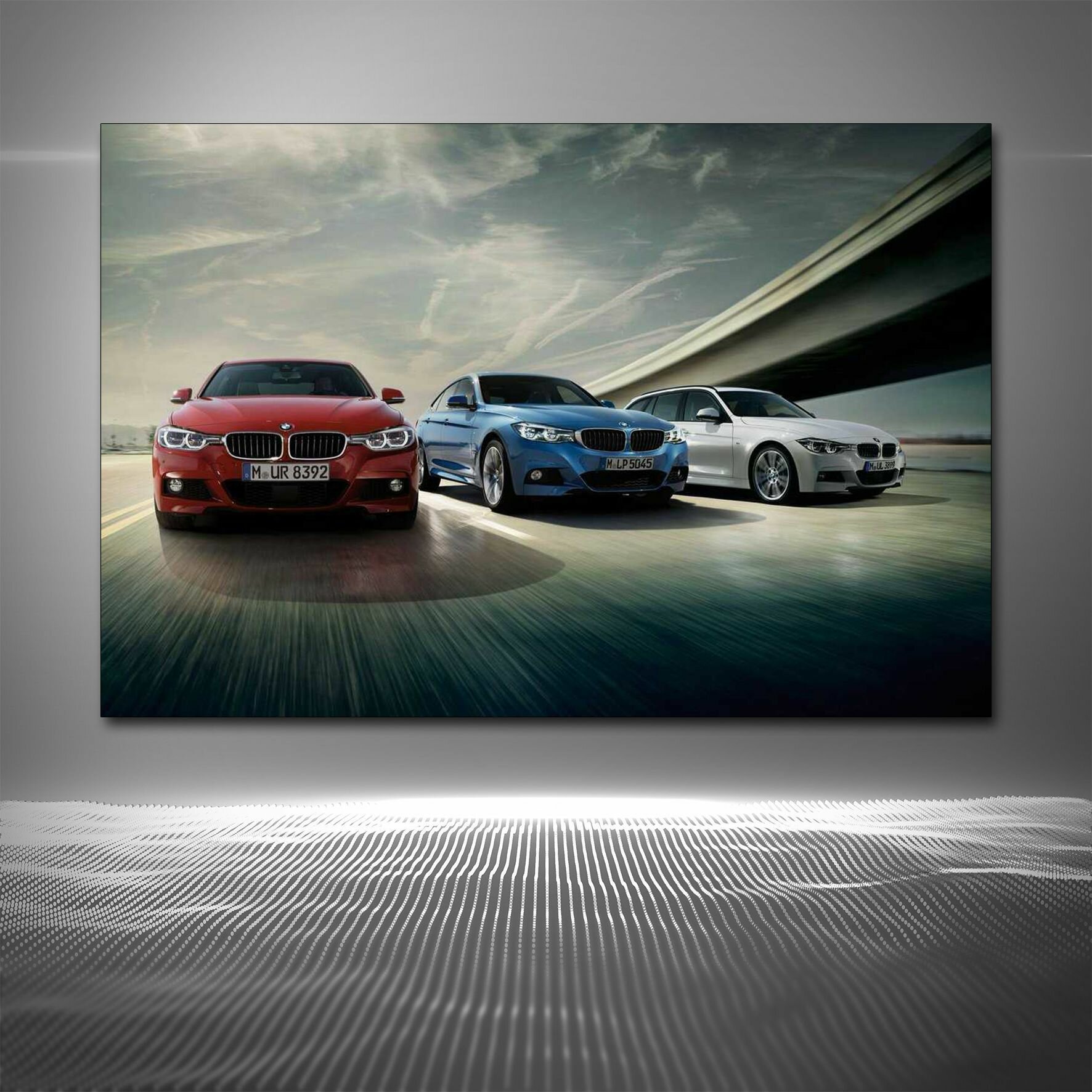 Картина интерьерная на холсте 60х80 см. 3 BMW