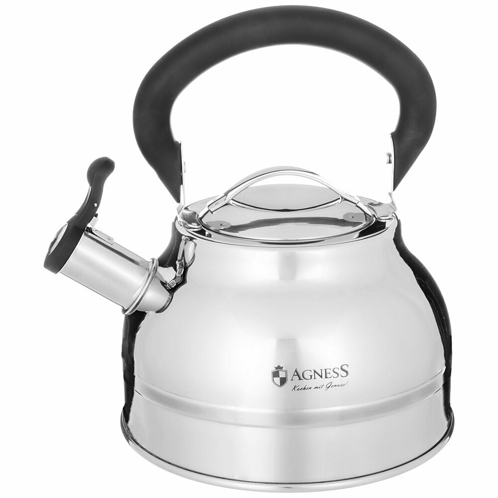 Чайник agness со свистком 2,7л, термоаккумулирующее дно, индукция KSG-914-300