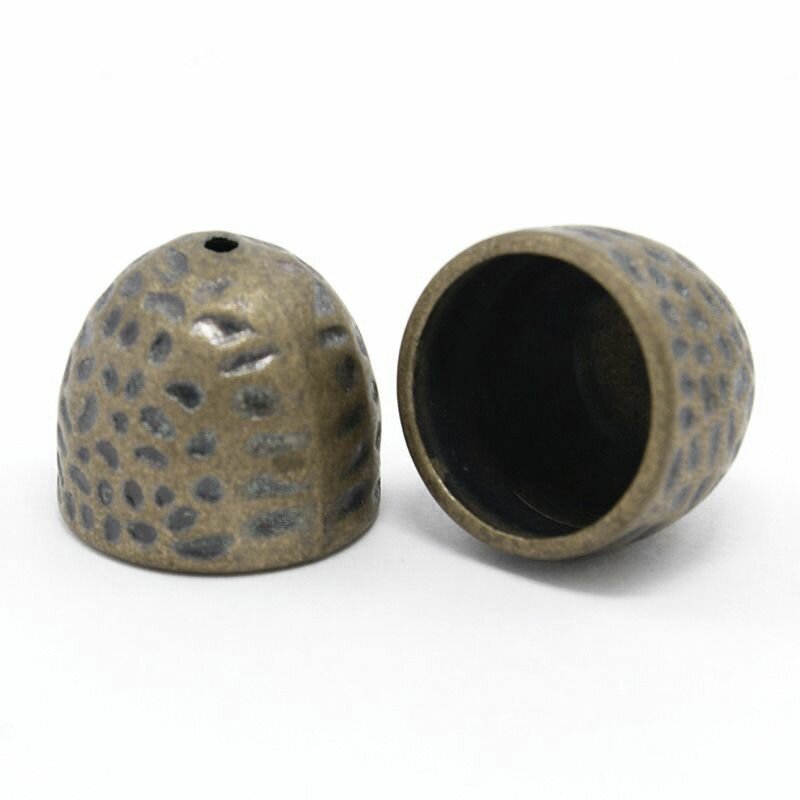 Цилиндр, 16х14мм (внутренний размер 13.5мм), фактурный, базовый материал - цинковый сплав, цвет бронза с чернением, 2 шт.