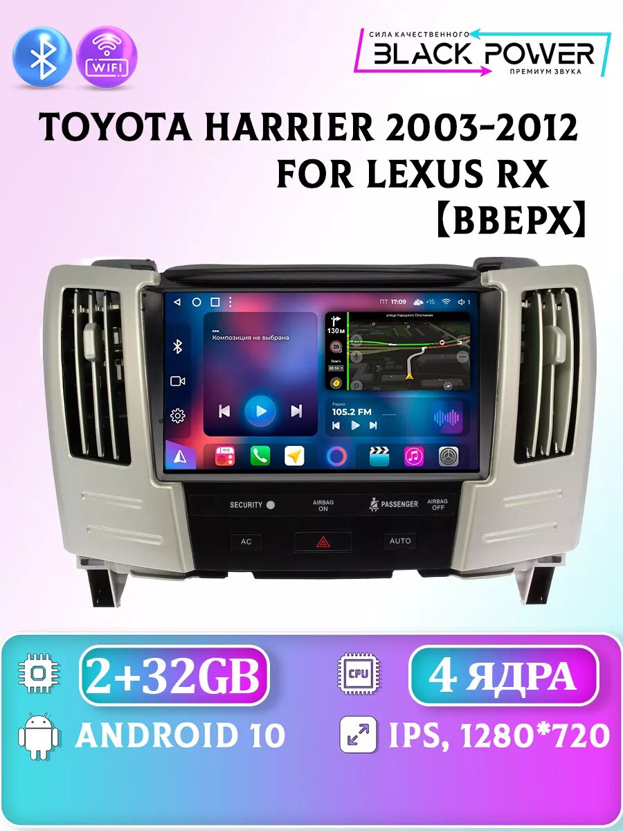 Магнитола для Toyota Harrier 2003-2012 for Lexus RX 2+32ГБ