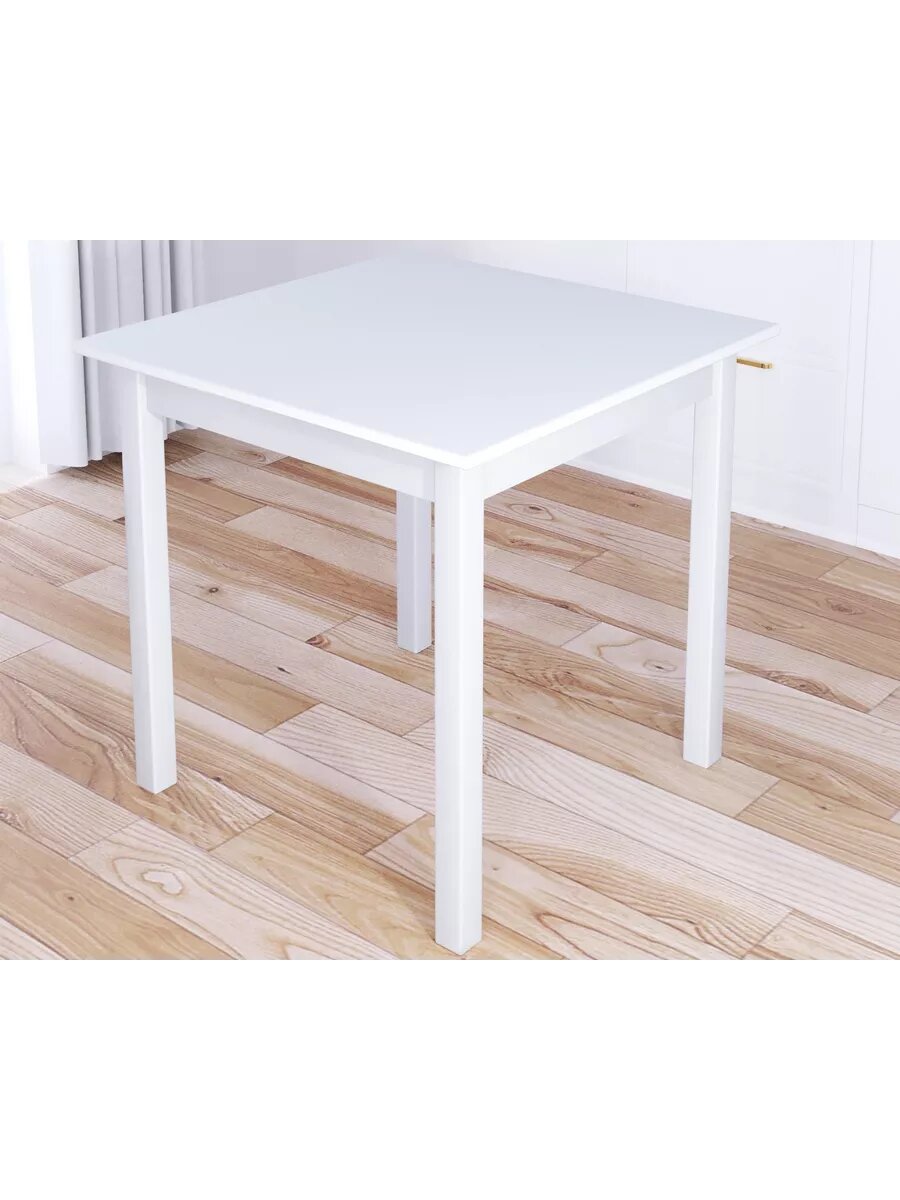 Стол кухонный Классика квадратный с белой столешницей и ножками, 20 мм, 60х60х75 см