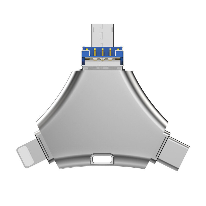 Подходит для Apple, Android, компьютера, Type-C, мобильного телефона, USB-флеш-накопителя, USB 3.0, большой емкости, 4-в-1 автомобильного мобильного телефона, USB-флеш-накопителя