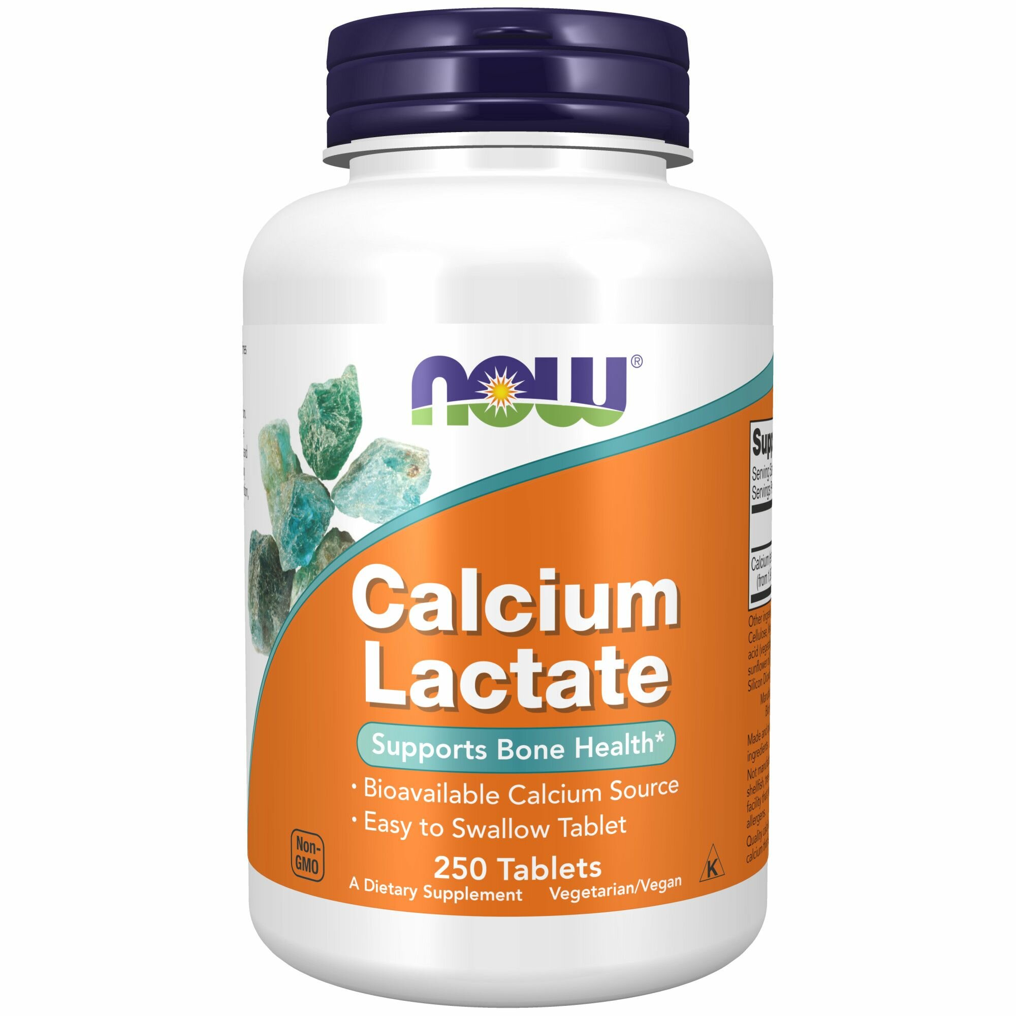 NOW Calcium Lactate, Лактат кальция, здоровье костей и зубов, 250 таблеток