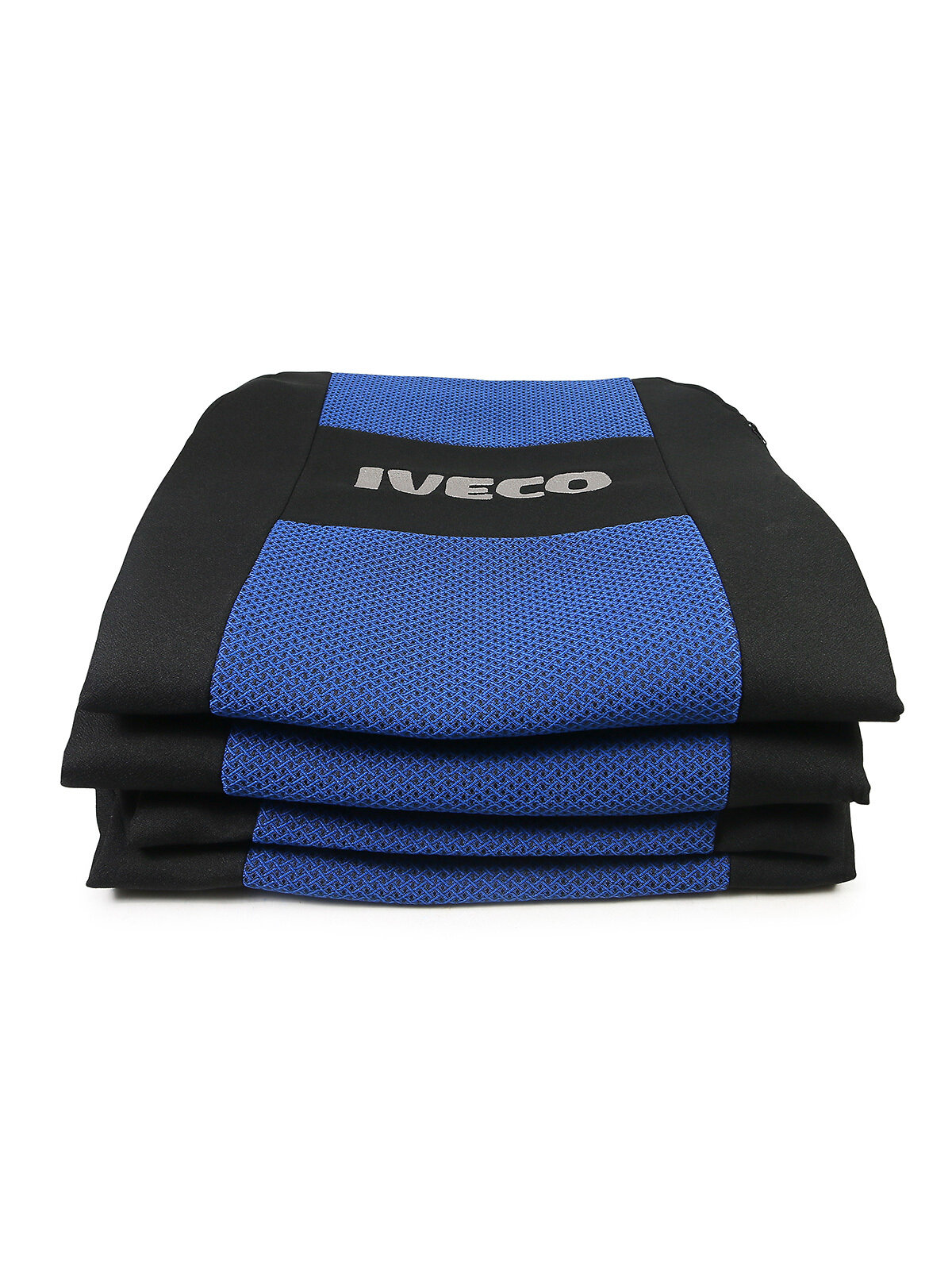 Чехлы на сиденья.(Грузовой автомобиль) для IVECO (2 ремня). Цвет чёрный/синий. (Жаккард) Производство Россия. (13594)
