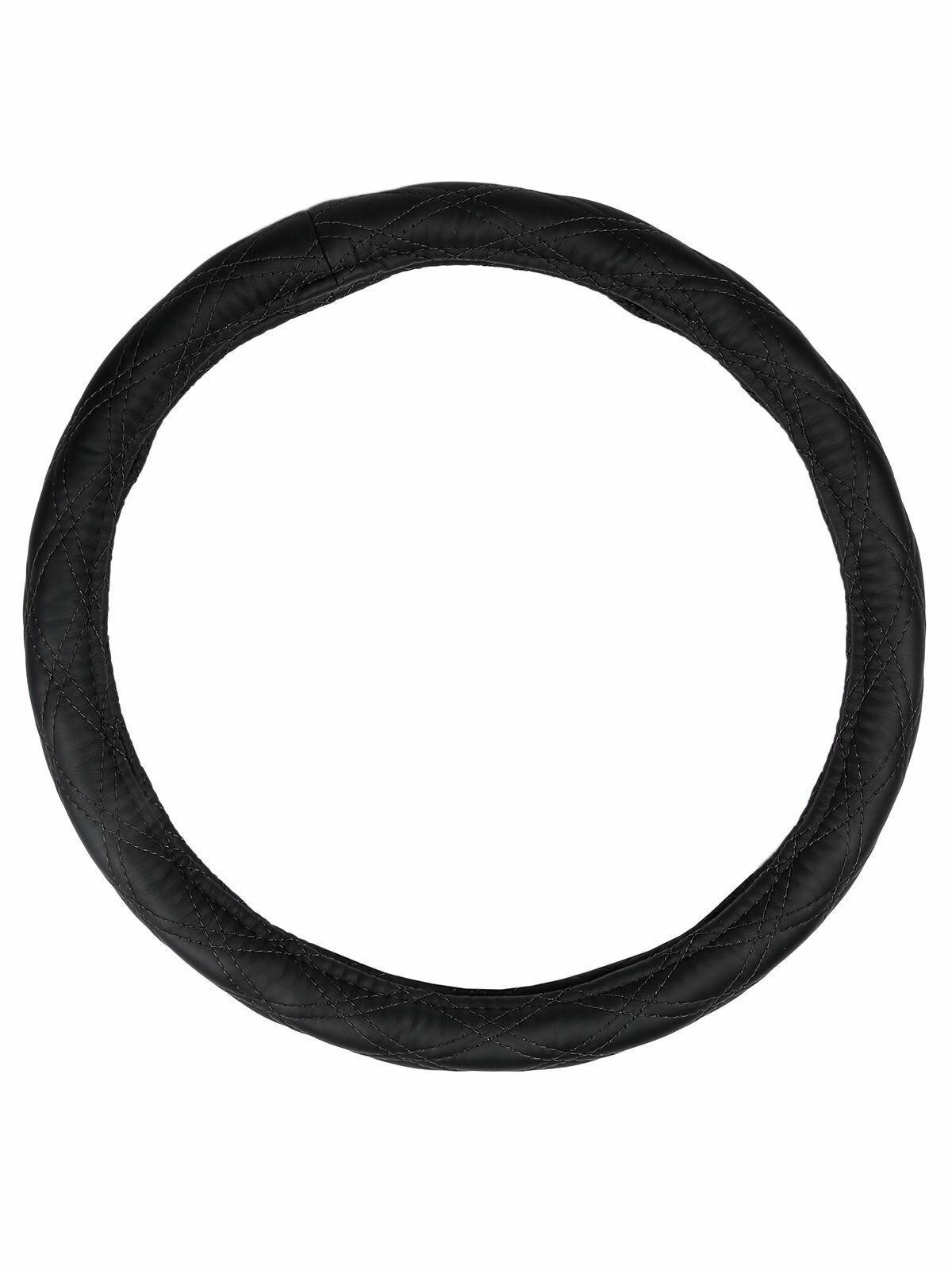 Оплетка грузовая на руль 44 см (DAF, MAN, MB, VOLVO) Экокожа гладкая./Ромб2 Чёрная строч. (25815)