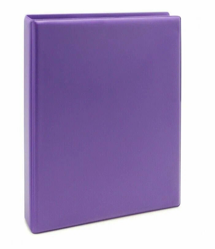 Обложка ПВХ для тетрадных блоков А5, твердая, сиреневая, на 4 кольцах, ширина корешка 2,5 см