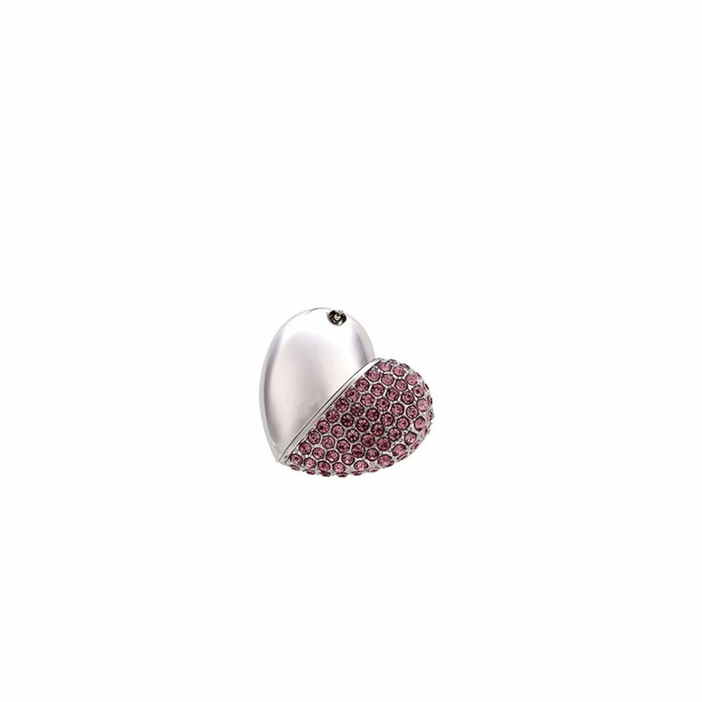 USB Флешка Кулон сердце розовый металлический 128 ГБ