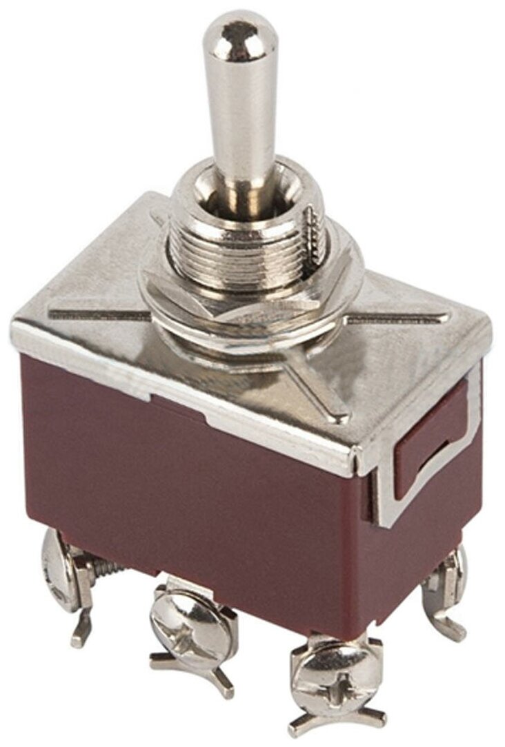 Тумблер двухполюсный Rexant (ON)-OFF-(ON) (250В 6А (6c)) (KN-223) {36-4172}