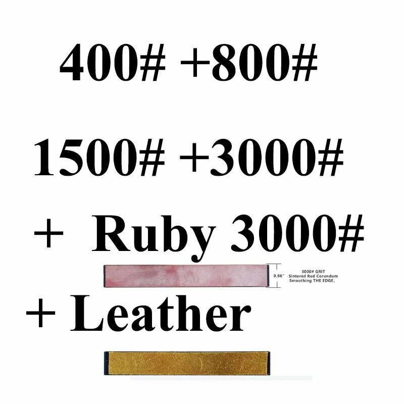 SYTOOLS Комплект точильных камней 400/800/1500/3000# Ruby 3000# Leather