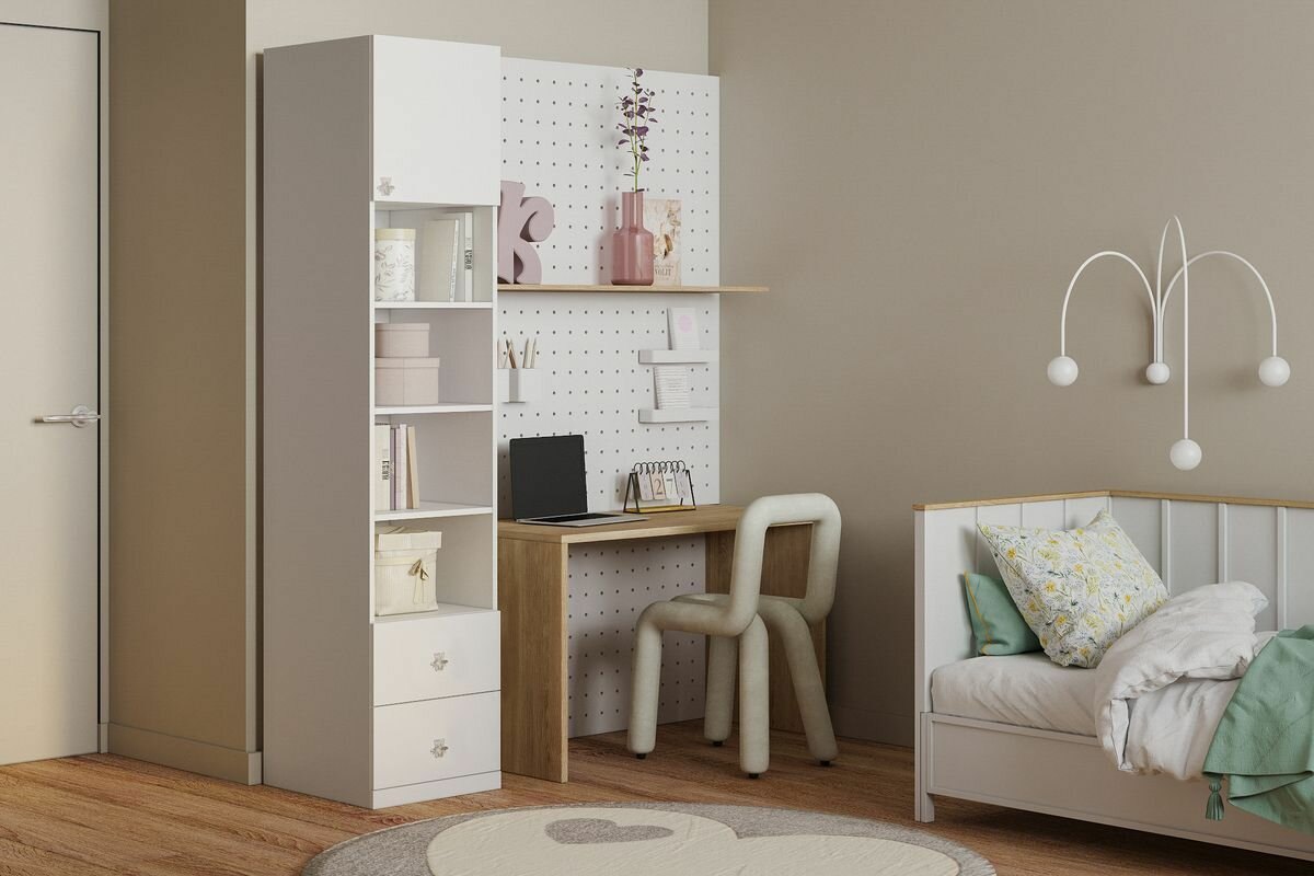 Пенал Скарабей-3 Белый для одежды однодверный 45*210*52