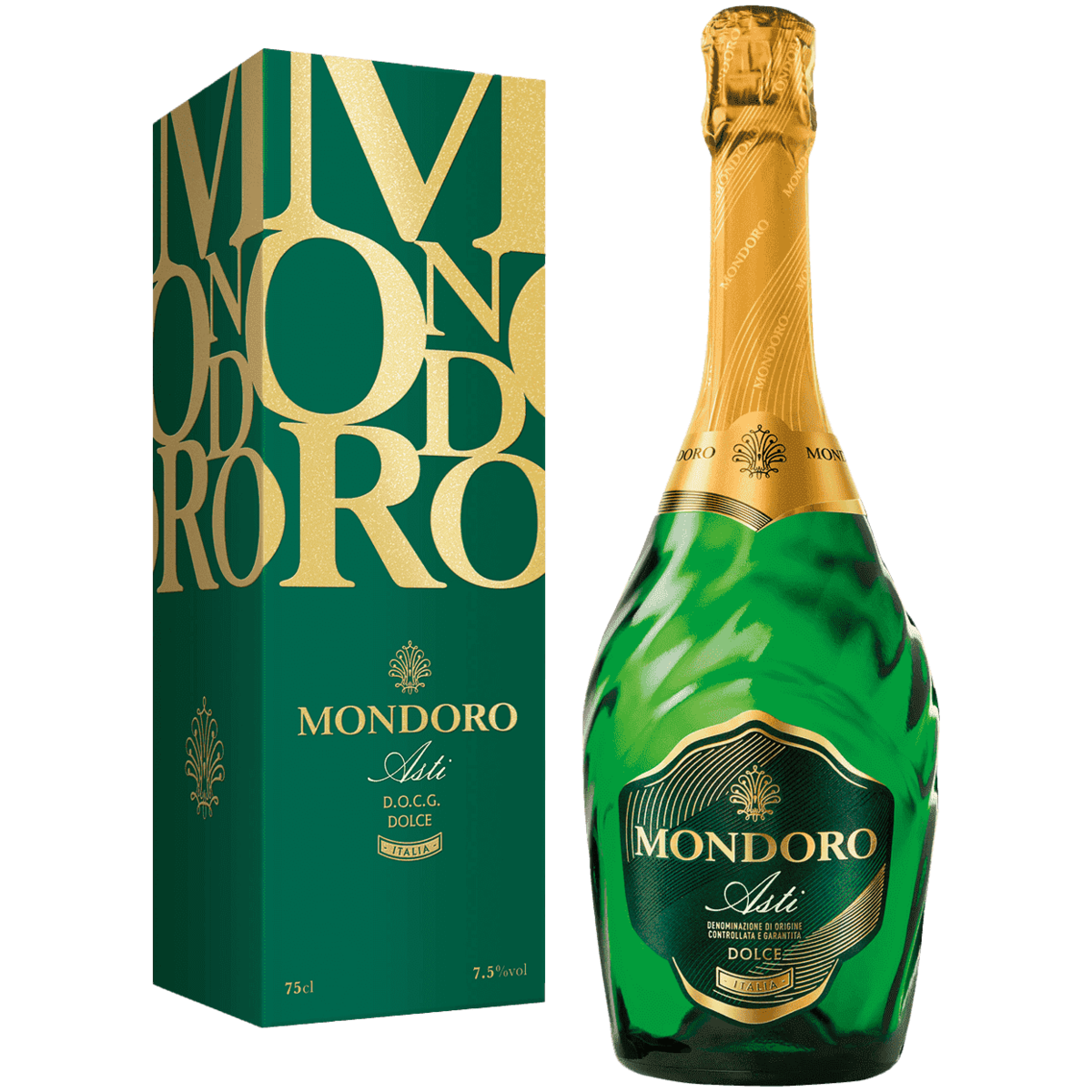 Вино игристое Mondoro Asti белое сладкое 0,75 л в подарочной упаковке