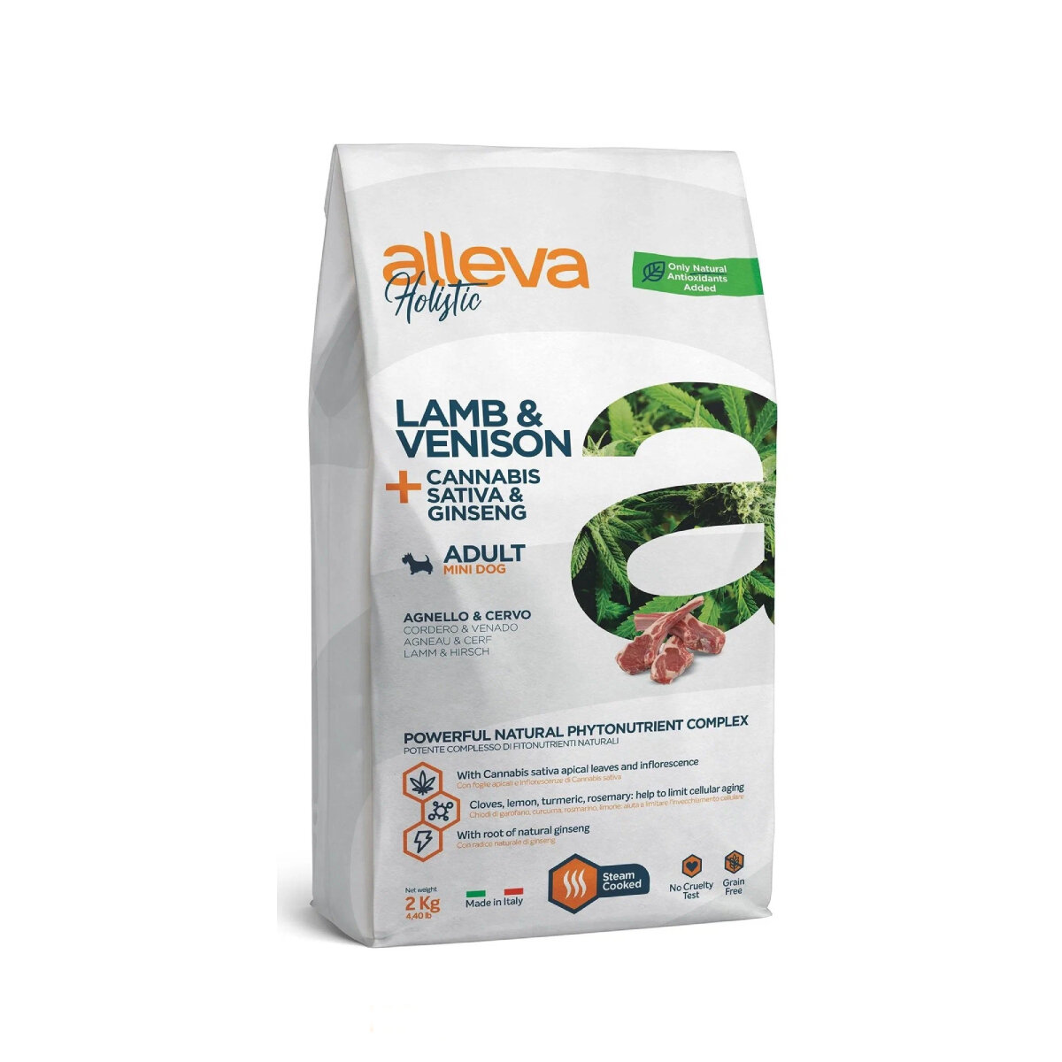 ALLEVA HOLISTIC Корм для взрослых собак с ягненком и олениной. Мини 2 кг