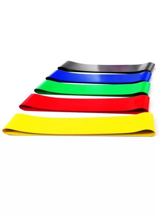 Набор эспандеров Exercise Resistance Belt желтый/зеленый/красный/фиолетовый/черный, 5 шт.