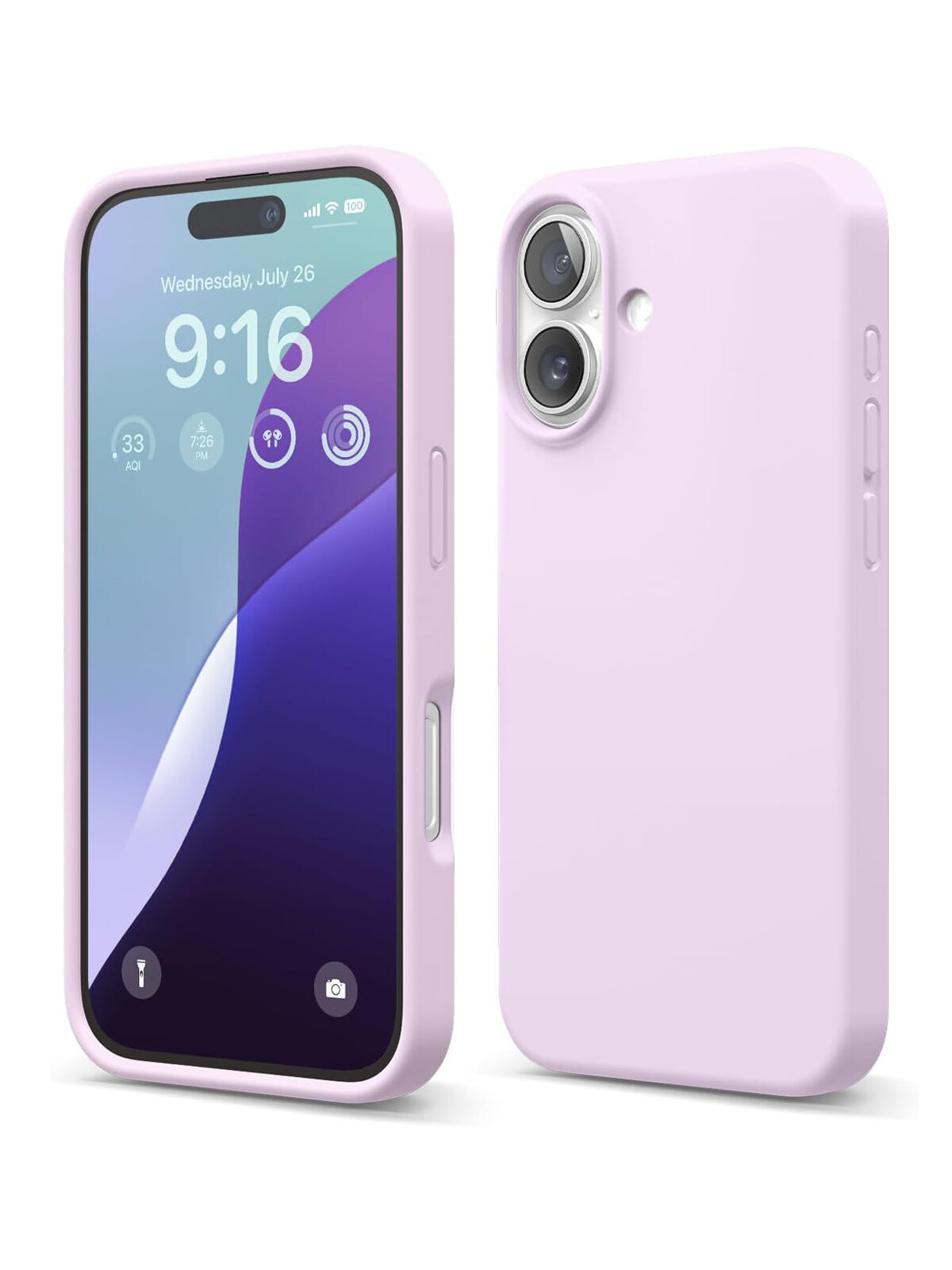 Elago для iPhone 16 чехол Soft silicone (Liquid) Light Lilac