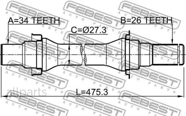 FEBEST 1012V250RH полуось правая!\ Chevrolet Epica 05-10