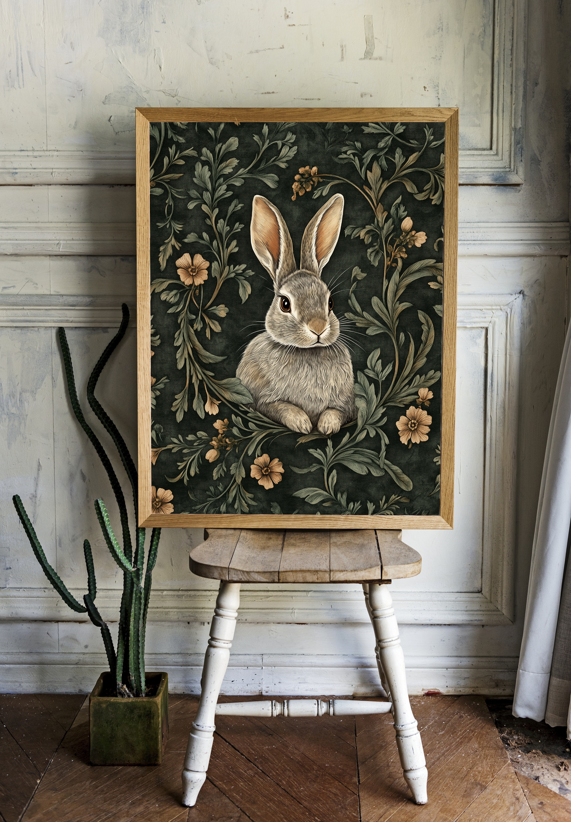 Постер "Заяц в цветочном саду" 40x50 без рамы