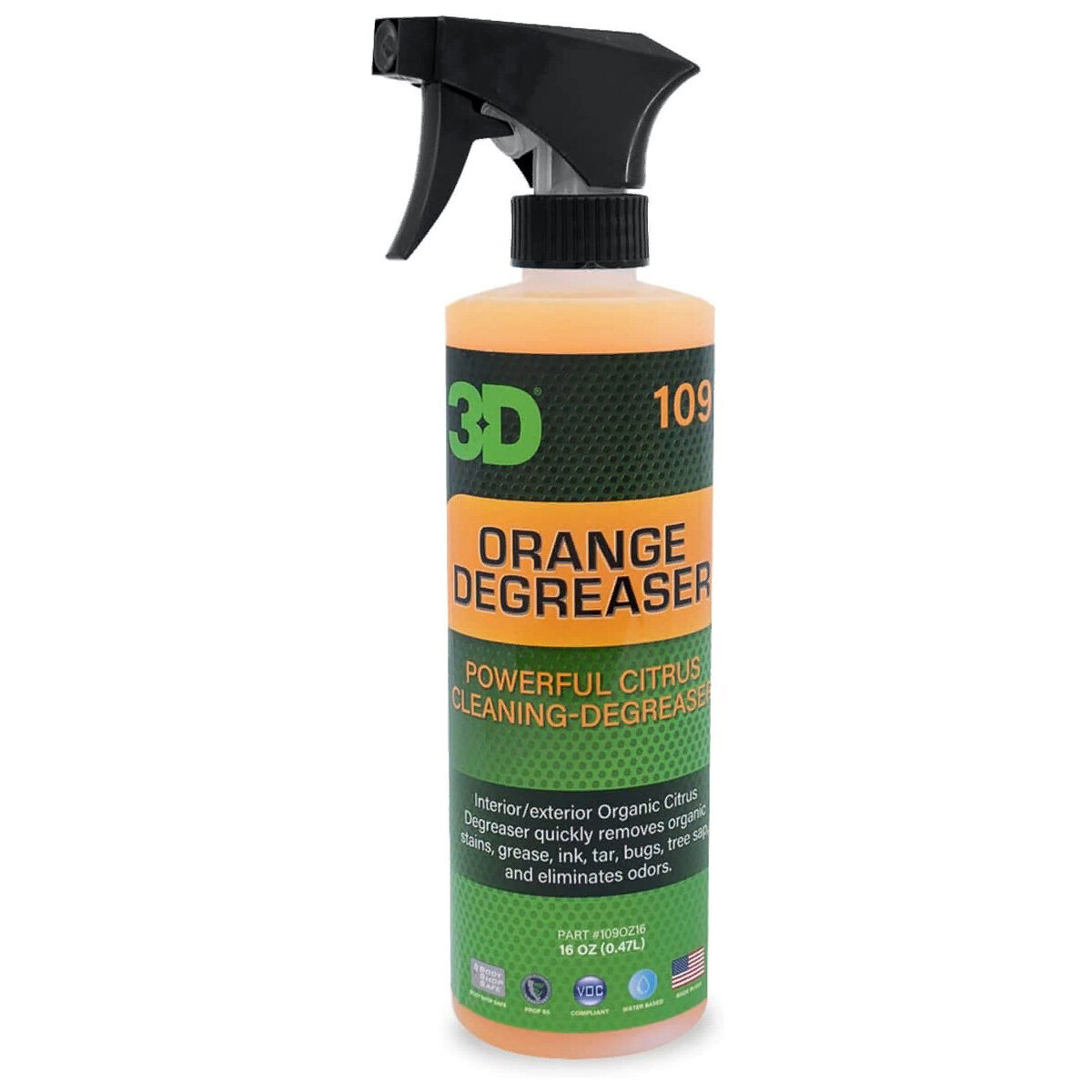 Очиститель-обезжириватель универсальный 109 ORANGE DEGREASER аромат апельсина 3D (спрей, 473мл)