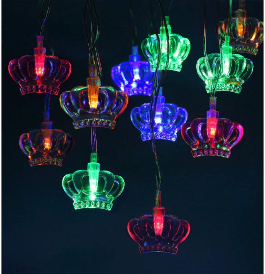 Гирлянда ЭРА ENIN-3K Нить Короны, 20 светодиодов, мультиколор, длина 3м, Б0060417 / новогодние украшения для декора дома