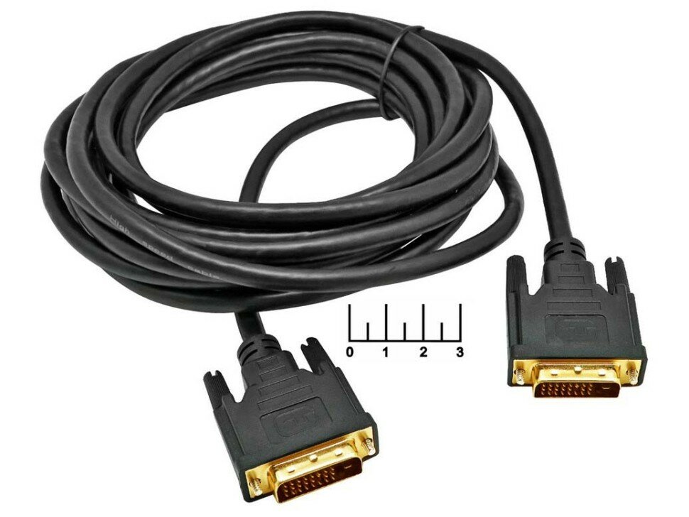 Шнур DVI-D-DVI-D 5м gold пластик Premier (5-831)