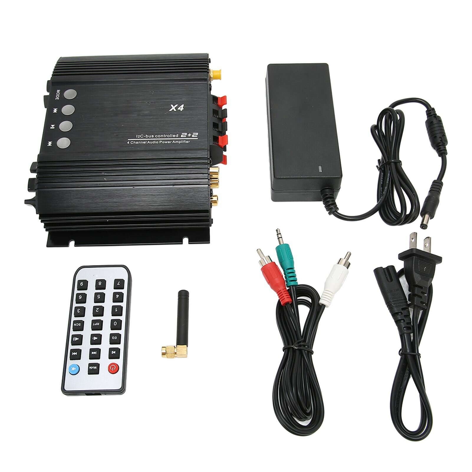 Стереоусилитель Bluetooth 5.0 4-канальный коаксиальный оптоволоконный 100-240V