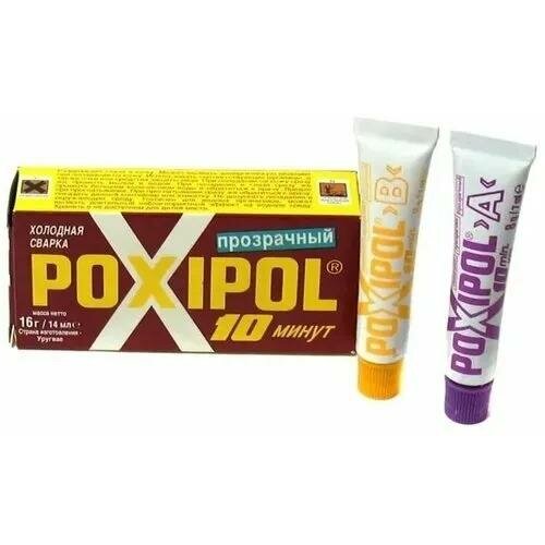 Холодная сварка Poxipol двухкомпонентная, прозрачная, 14 мл