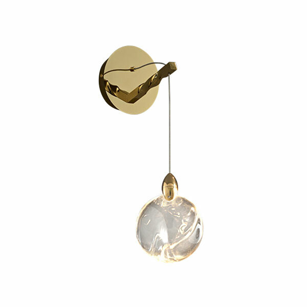 Настенный светильник Delight Collection Colvin MT9176-1WB titanium gold, Прозрачный/Золотой, LED, 1 x 3 Вт.