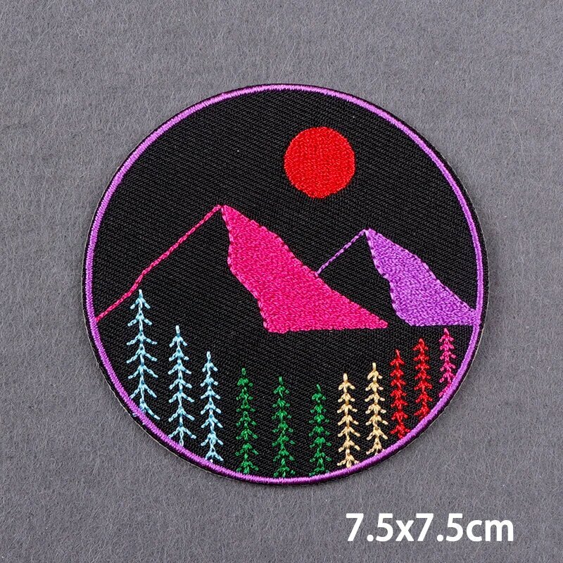 Кемпинговые горы, железные нашивки, нашивки с вышивкой «сделай сам», для одежды, джинсов, куртки и рюкзака, плавкая нашивка для приключений