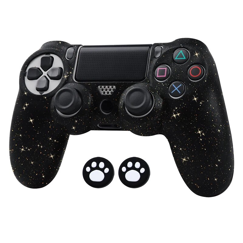Силиконовый чехол для геймпада PS4 Ralan Gold spangle Black