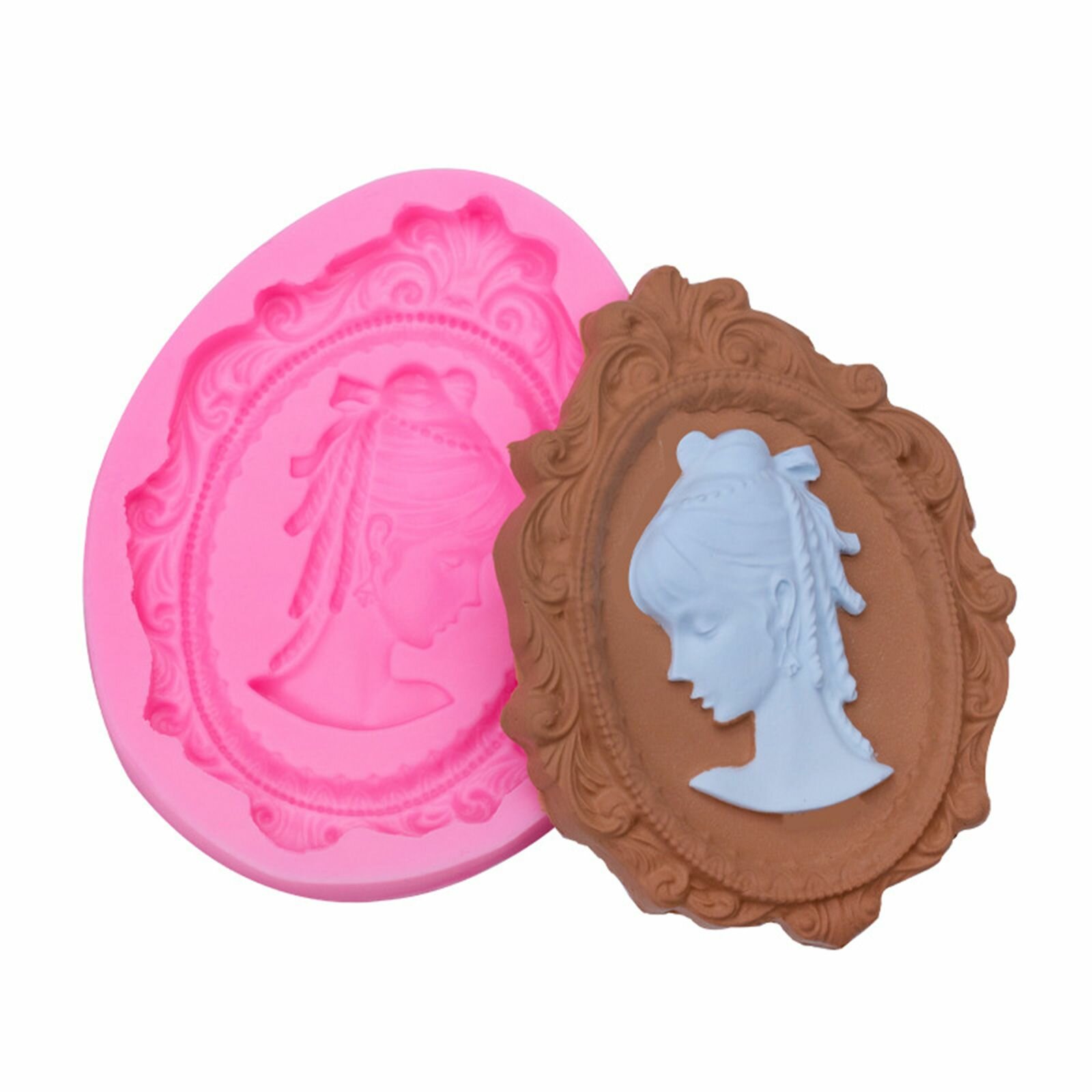 Гипсовая форма для головы beauty head в европейском стиле-розовая-1