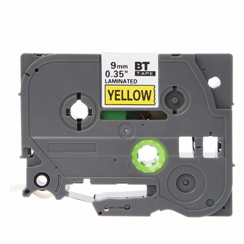 TZe-221, ширина 9 мм, длина 8 м, лента для этикеток принтера Brother P-touch Maker, черный на прозрачном/белом/красном/синем/желтом/зеленом цвете
