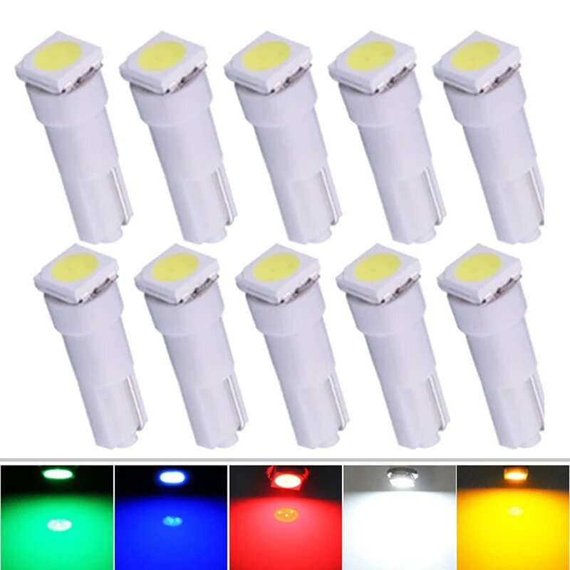 10 шт. T5 LED 17 37 73 74 SMD 5050 Автоматическая светодиодная лампа для приборной панели Желтый