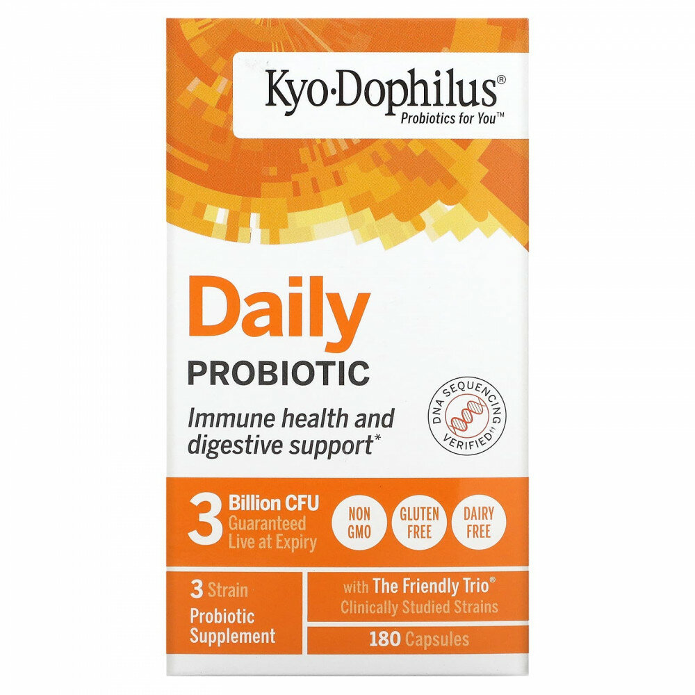 Kyolic, Kyo-Dophilus®, пробиотик для ежедневного приема, 180 капсул