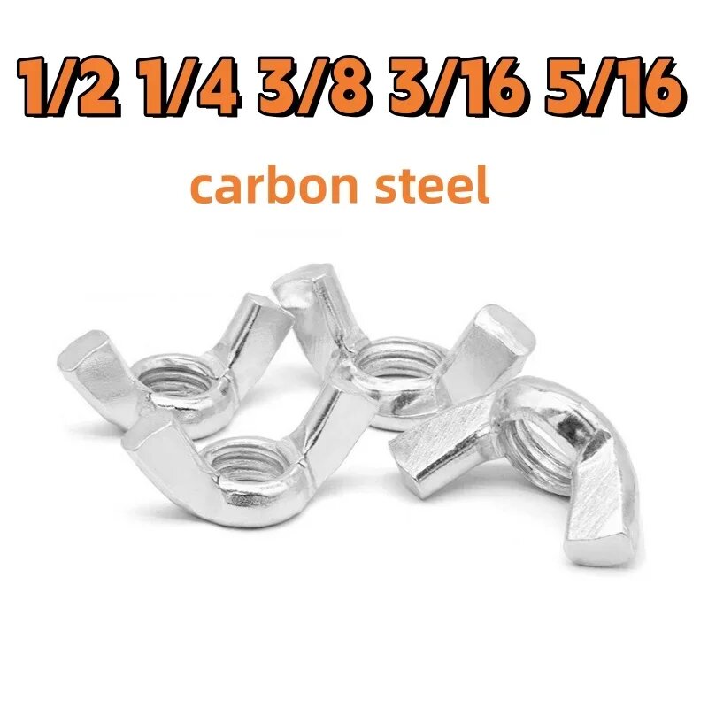Гайки-бабочки из углеродистой стали 1/2 1/4 3/8 3/16 5/16 дюймов 3I16-24-10pcs