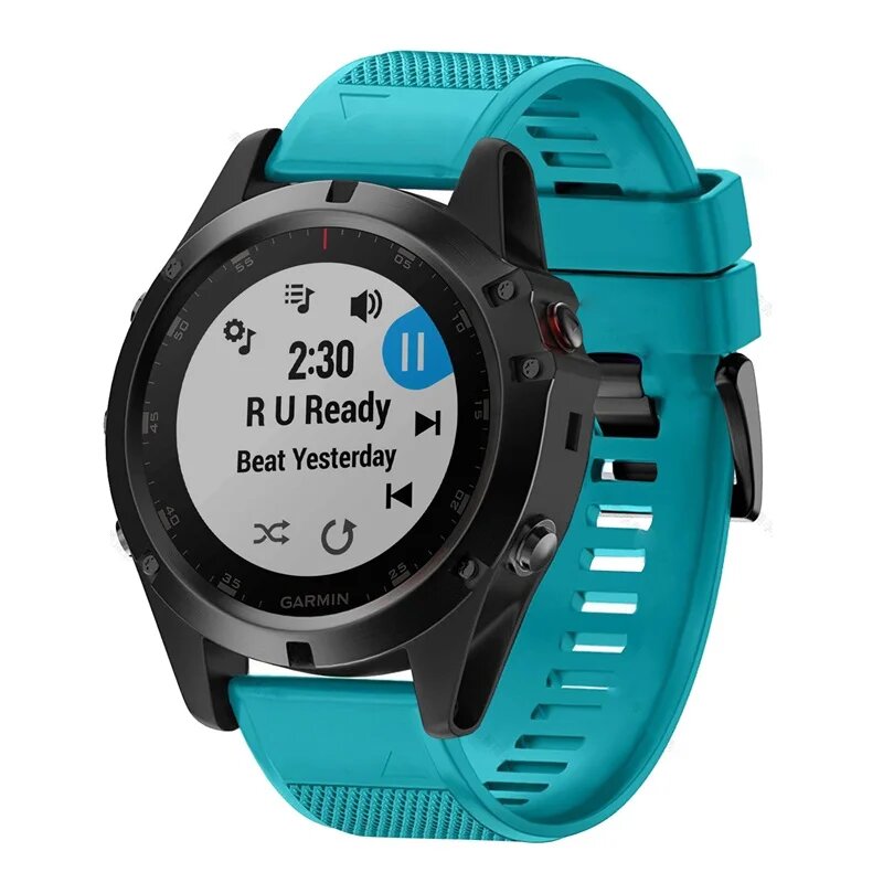 Garmin Forerunner 945 LTE, голубой силиконовый ремешок