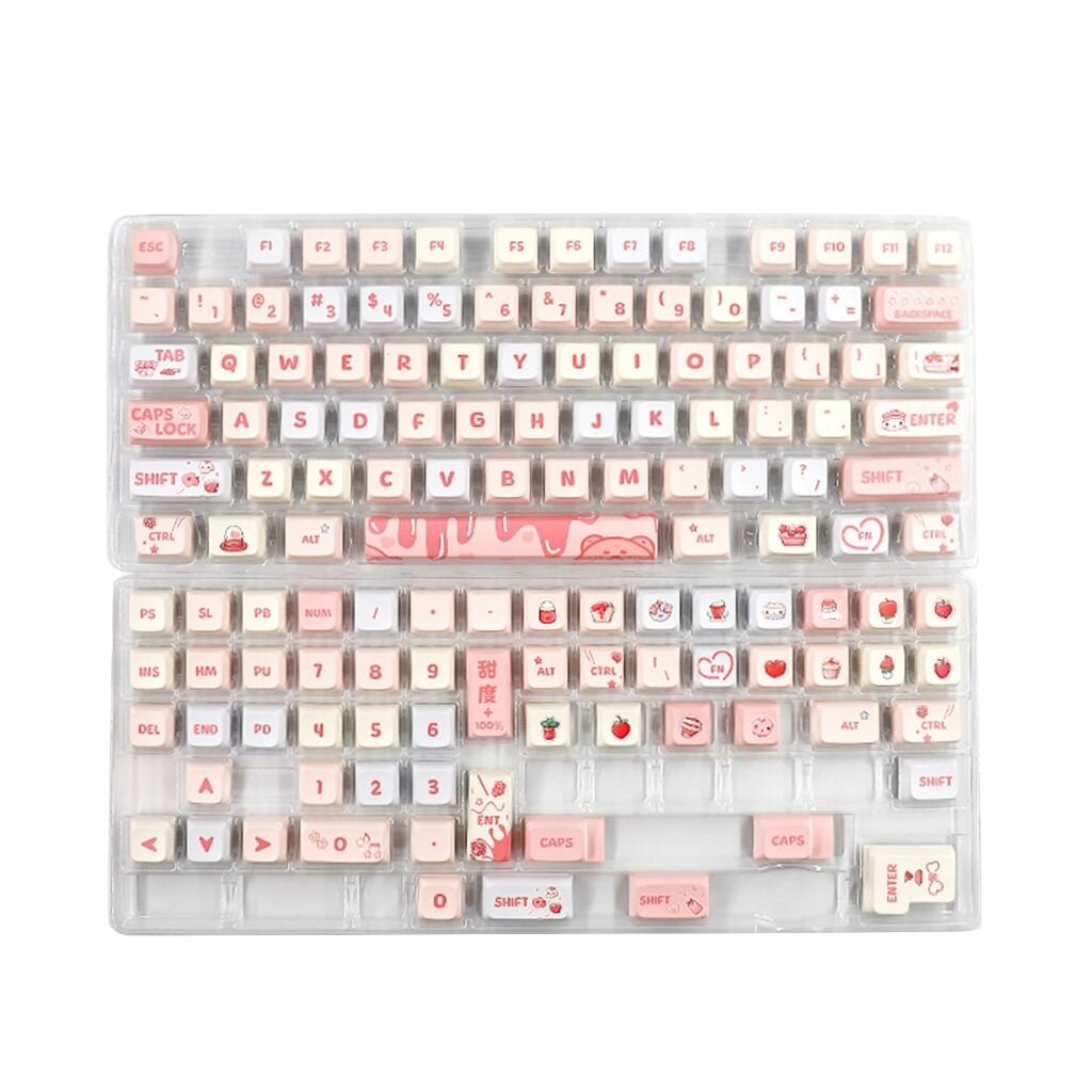 133-клавишная клавиша XDA height cream strawberry theme keyboard keycap
