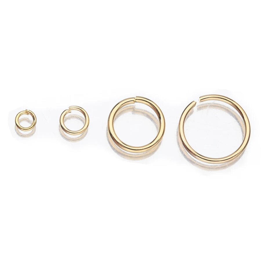 Открытые соединительные кольца из латуни, позолоченные 18К 4x0.6mm-360pcs