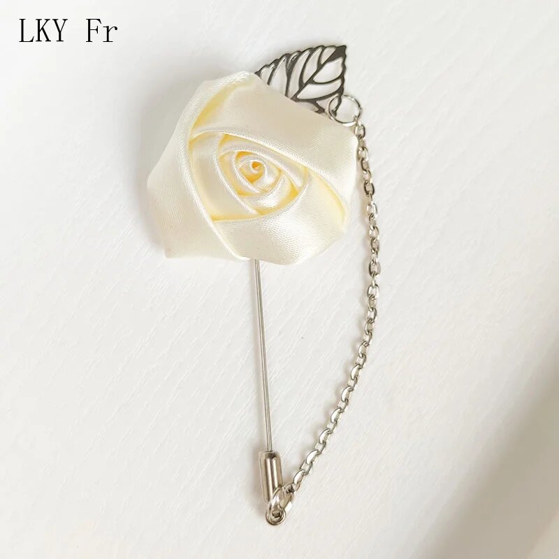 Бутоньерка из шелка LKY Fr красная boutonniere 3