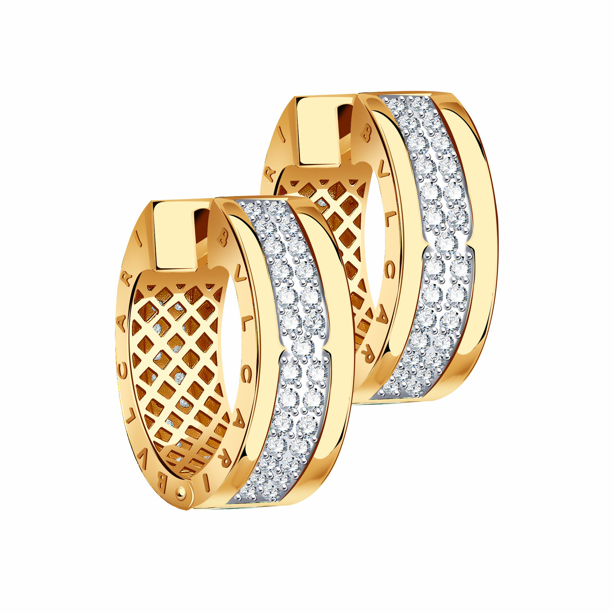 Серьги, красное золото, 585 проба, фианит