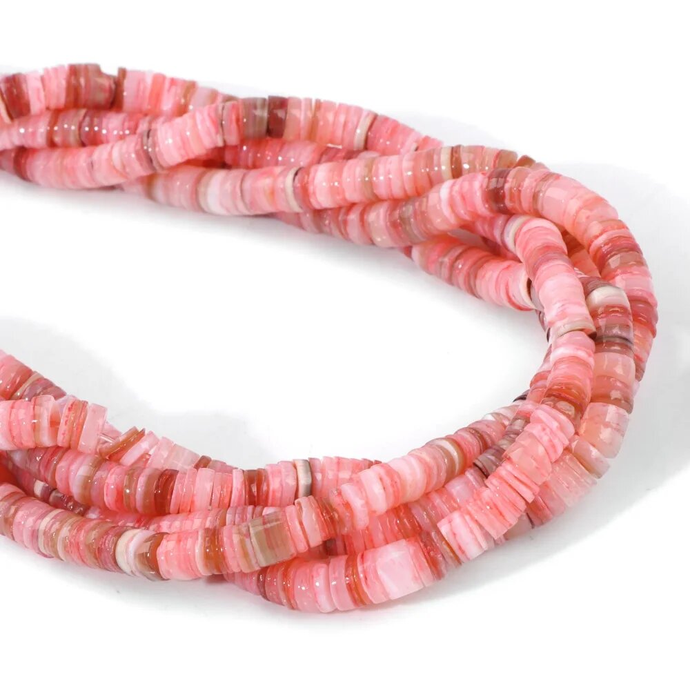 Ракушечные бусины Vinswet разноцветные 4-6 мм About 20cm Strand, 20 Pink