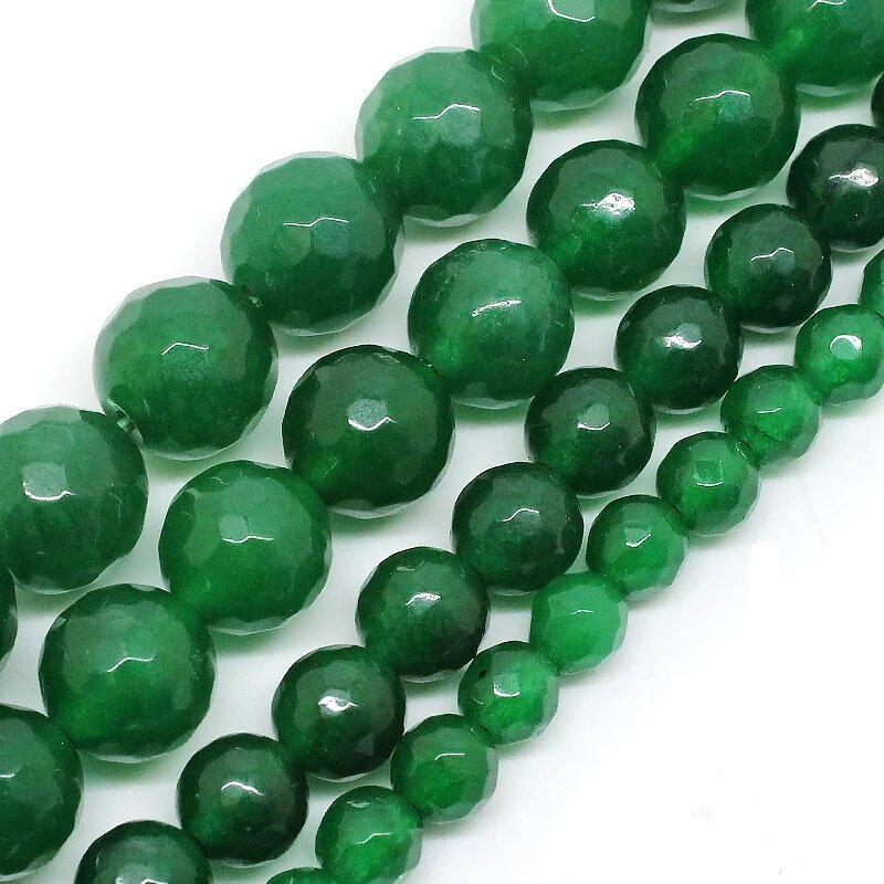 Бусины изумрудные, 4 мм, 91 шт, Faceted Chalcedony