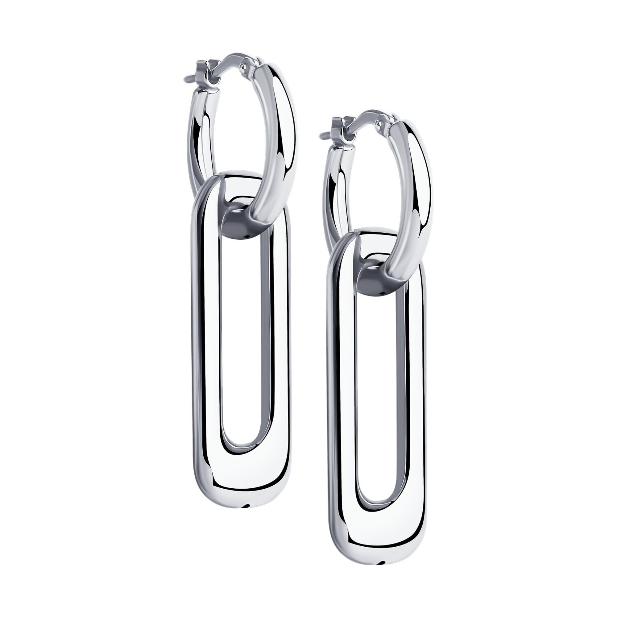 Серьги трансформеры, серебро, 925 проба, родирование