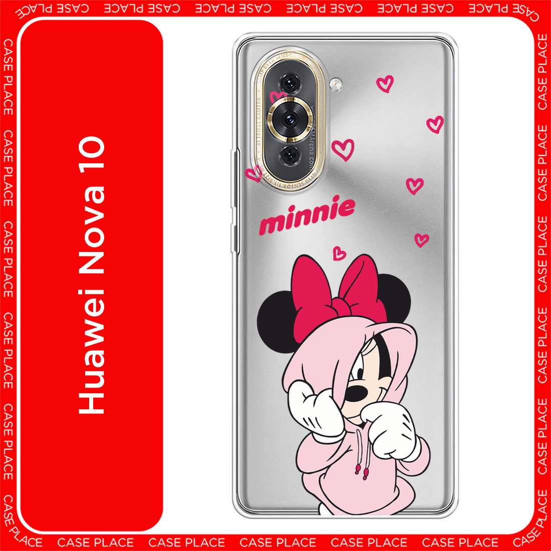 Чехол на Huawei Nova 10 / Хуавей Нова 10 с принтом Минни в худи, прозрачный